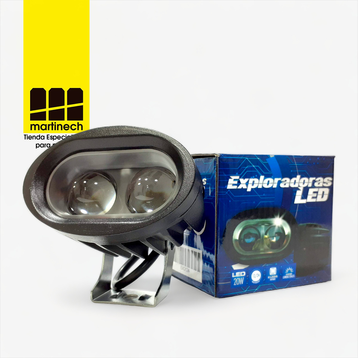 Exploradoras Led Luz Blanca Doble Proyector Moto o Carro