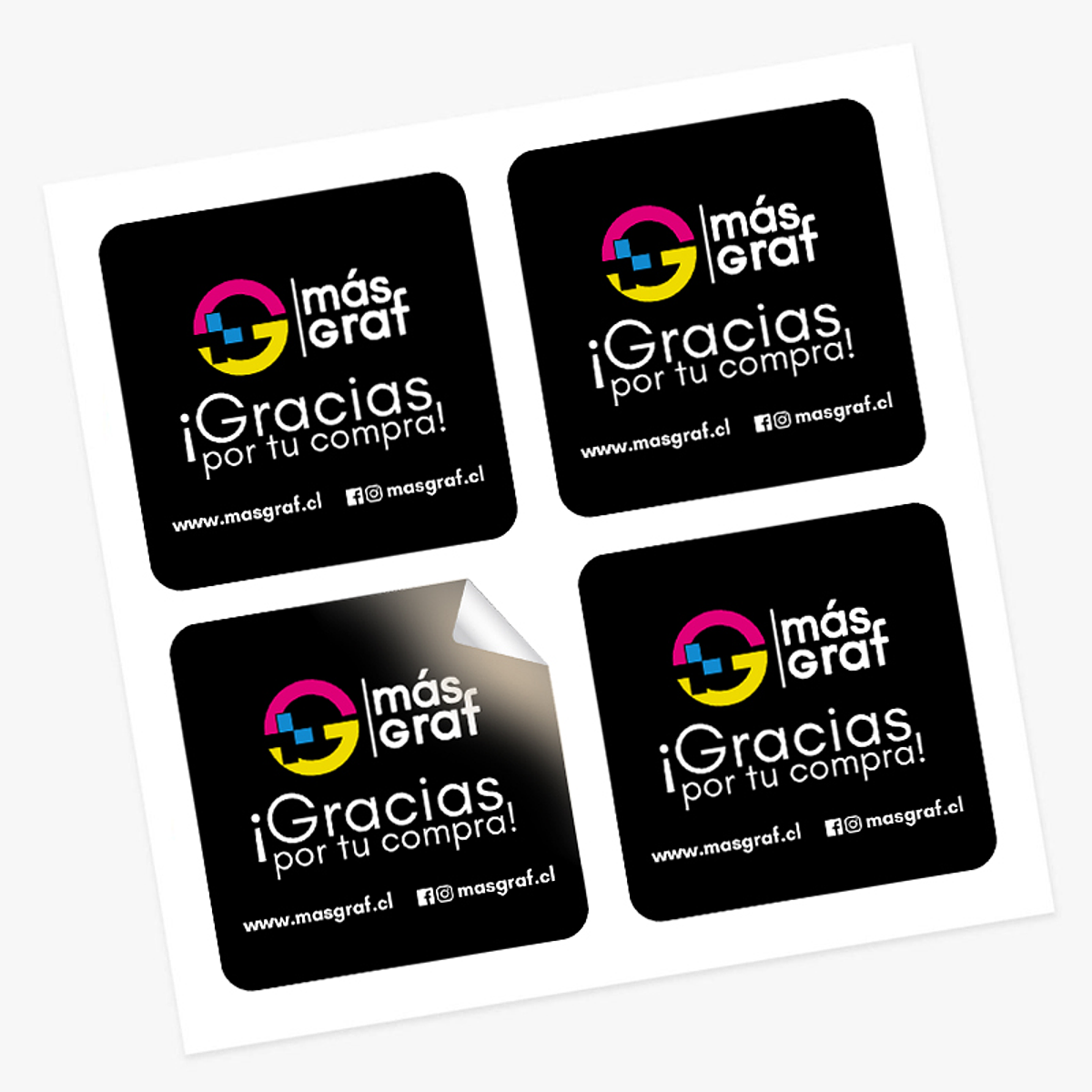 Sticker Cuadrados Puntas Redondeadas