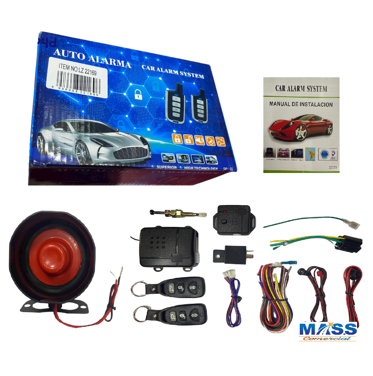 Alarma De Auto Sistema Robos Seguridad 2 Mandos