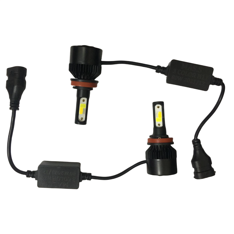 LED AUTO H4 3 COLORES 80W/18000LM