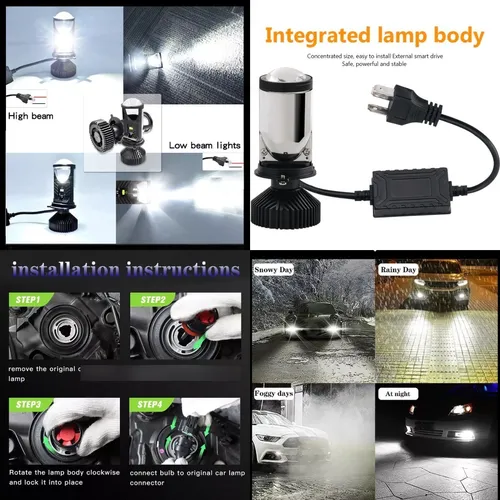 Ampolleta Led Optico H4 Y9 Auto Lúmenes 36w