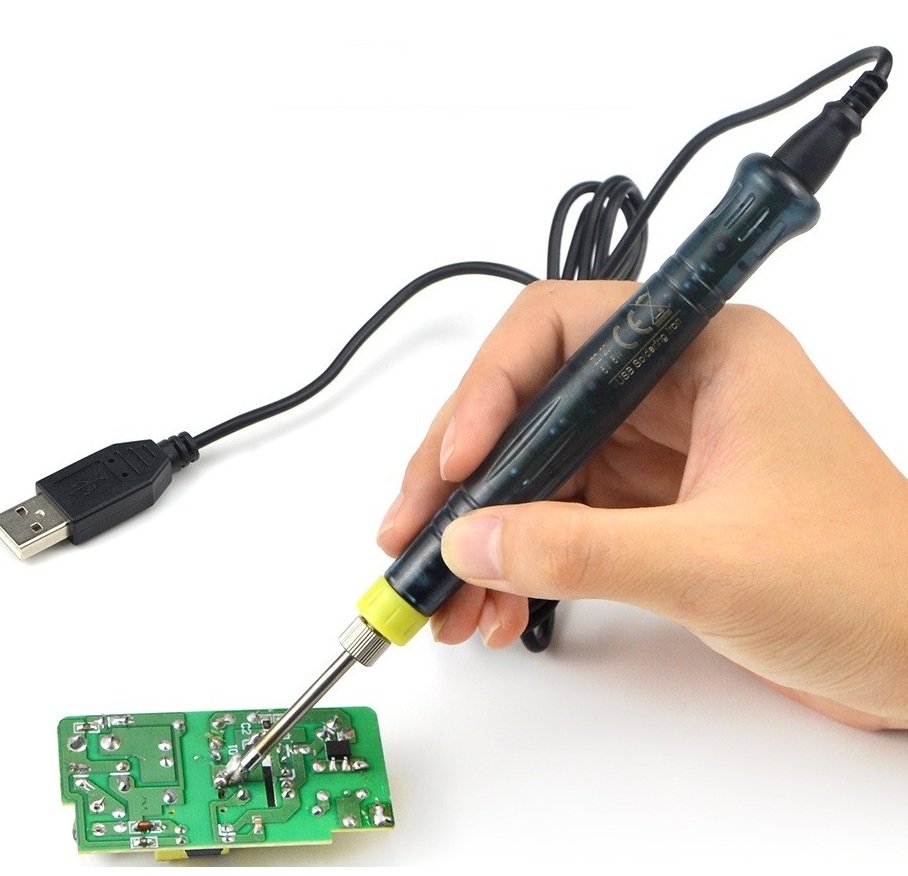 Portable USB Soldering Iron Pen 5V 8W Mini Tip Button Swi...