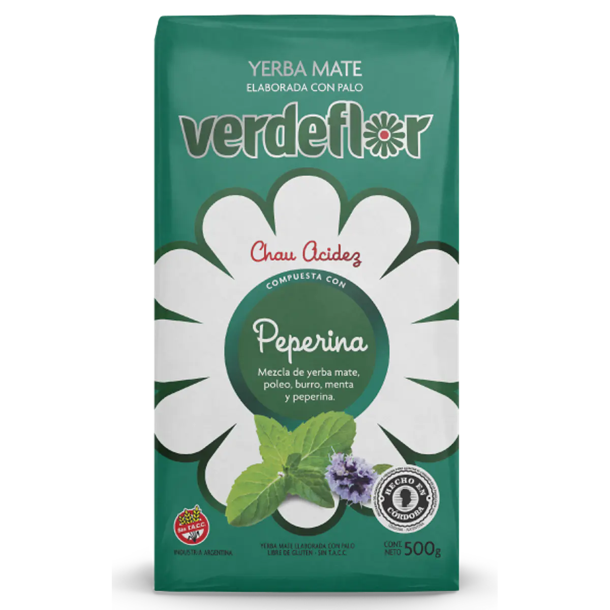 Yerba verdeflor Peperina 500g.