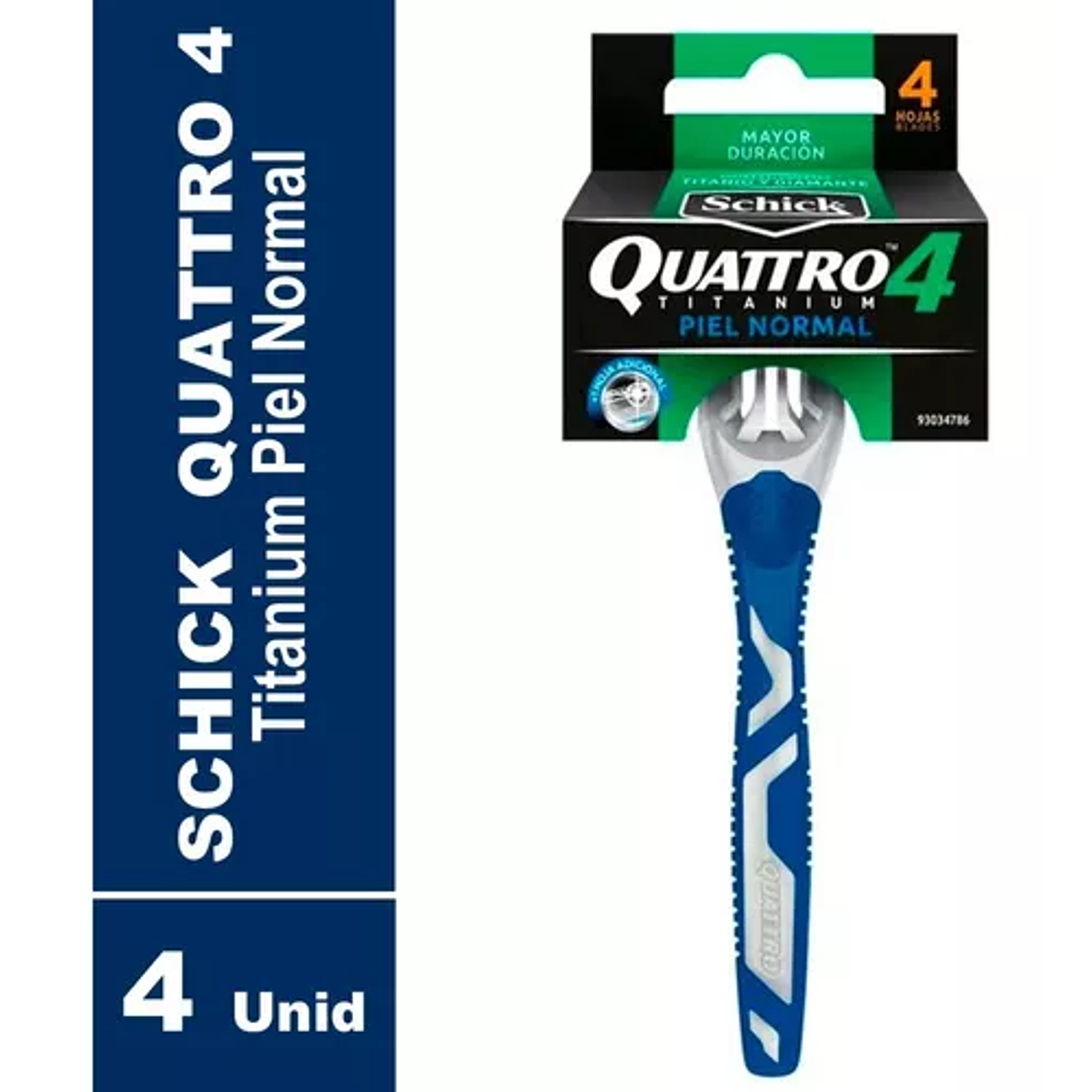 MAQUINA DE AFEITAR SCHICK QUATRO 4 TITANIUM (4 UNIDADES) | Max Limpio