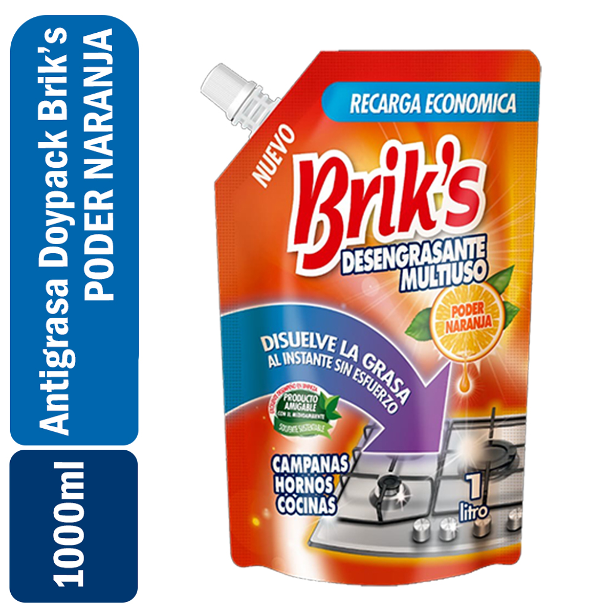 BRIK´S DESENGRASANTE MULTIUSO NARANJA DOYPACK 1LT | Max Limpio