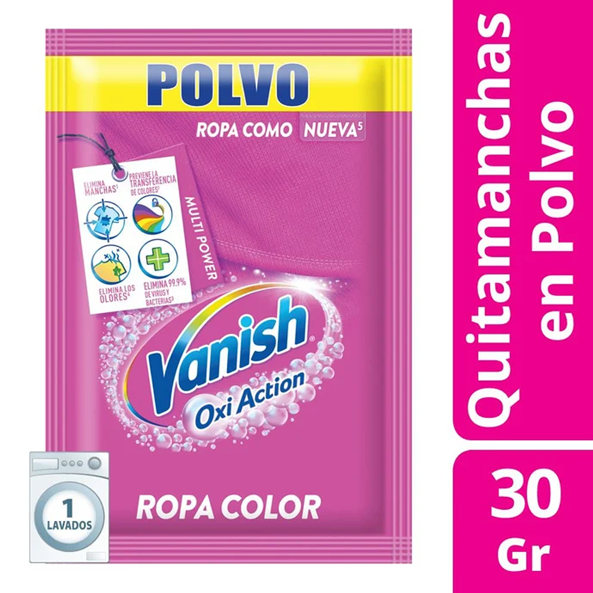 QUITAMANCHAS LÍQUIDO VANISH ROPA COLOR 30 ML | Max Limpio