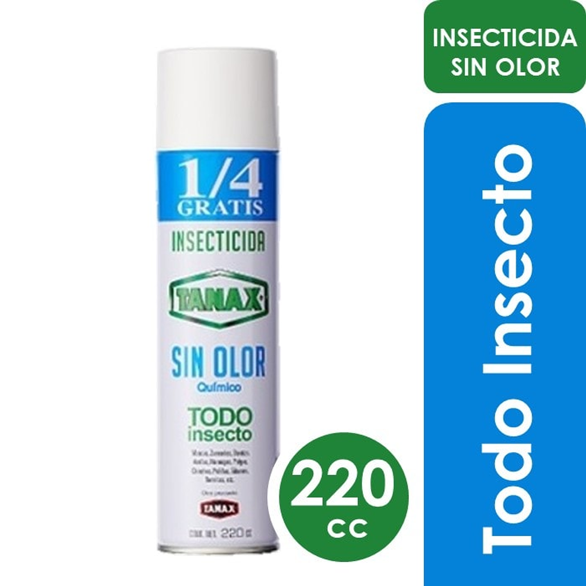 INSECTICIDA TANAX AEROSOL TODO INSECTO SIN OLOR 220 CC | Max Limpio