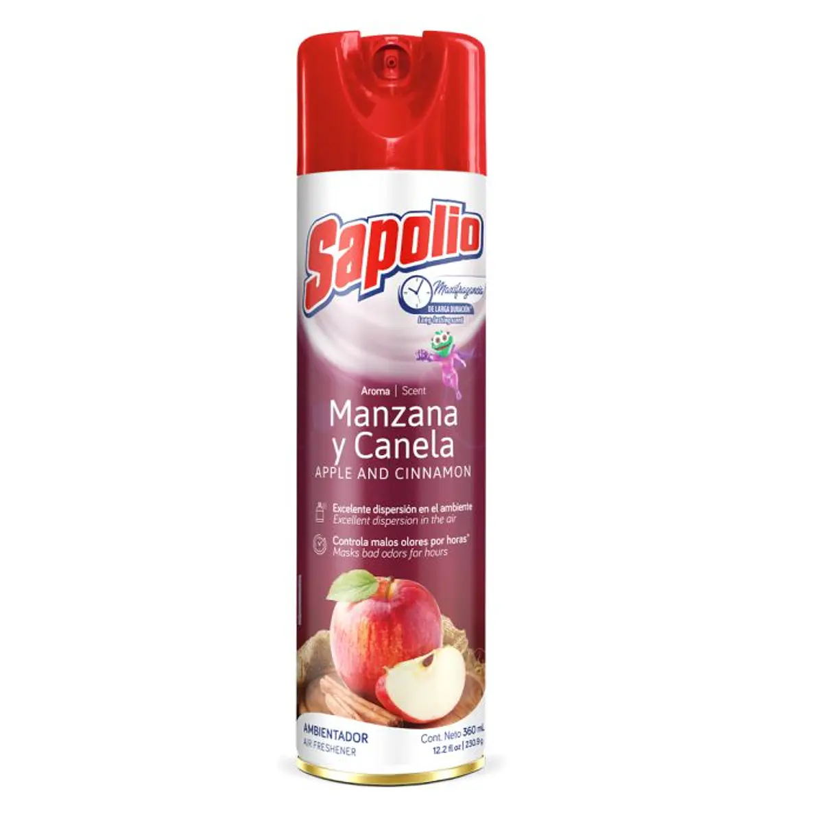 AMBIENTADOR AEROSOL SAPOLIO MANZANA Y CANELA 360 ML | Max Limpio