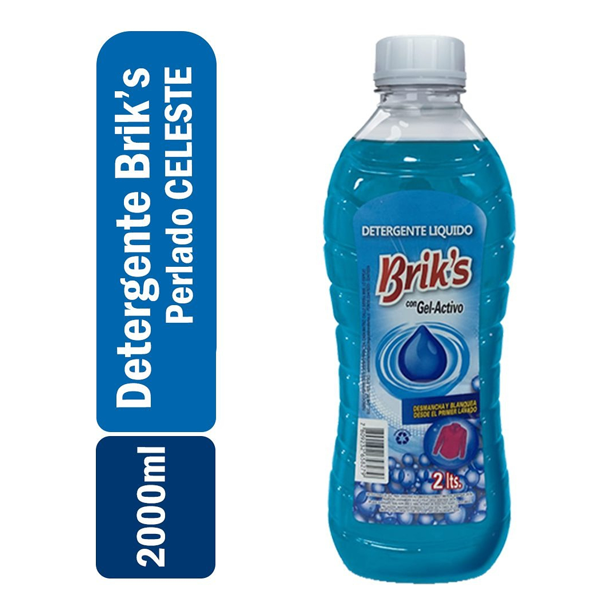 BRIK´S DETERGENTE LIQUIDO CON GEL ACTIVO CELESTE 2 LT | Max Limpio