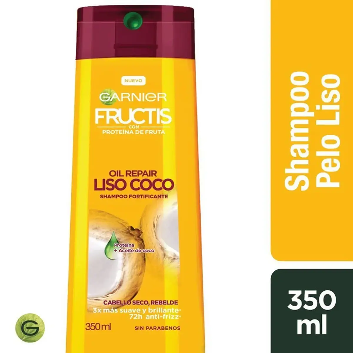 SHAMPOO GARNIER FRUCTIS LISO COCO FORTIFICANTE 350 ML