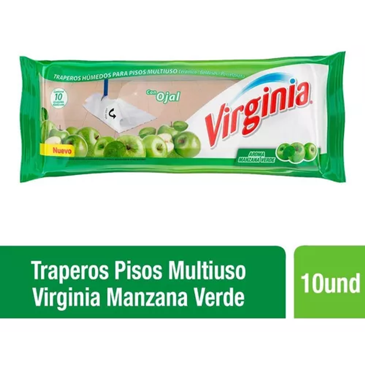 TRAPERO HUMEDO VIRGINIA MANZANA VERDE 10 UN | Max Limpio