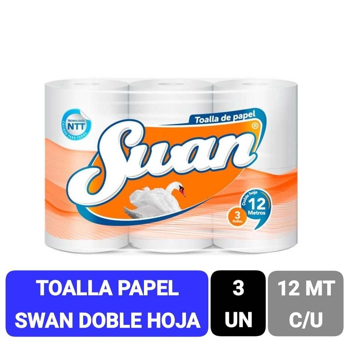 TOALLA DE PAPEL SWAN 12MT X3 ROLLOS | Max Limpio