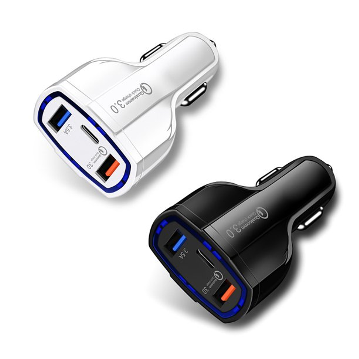 Cargador Para Auto Con 2 Puertos Usb Tipo-c Carga Rápida