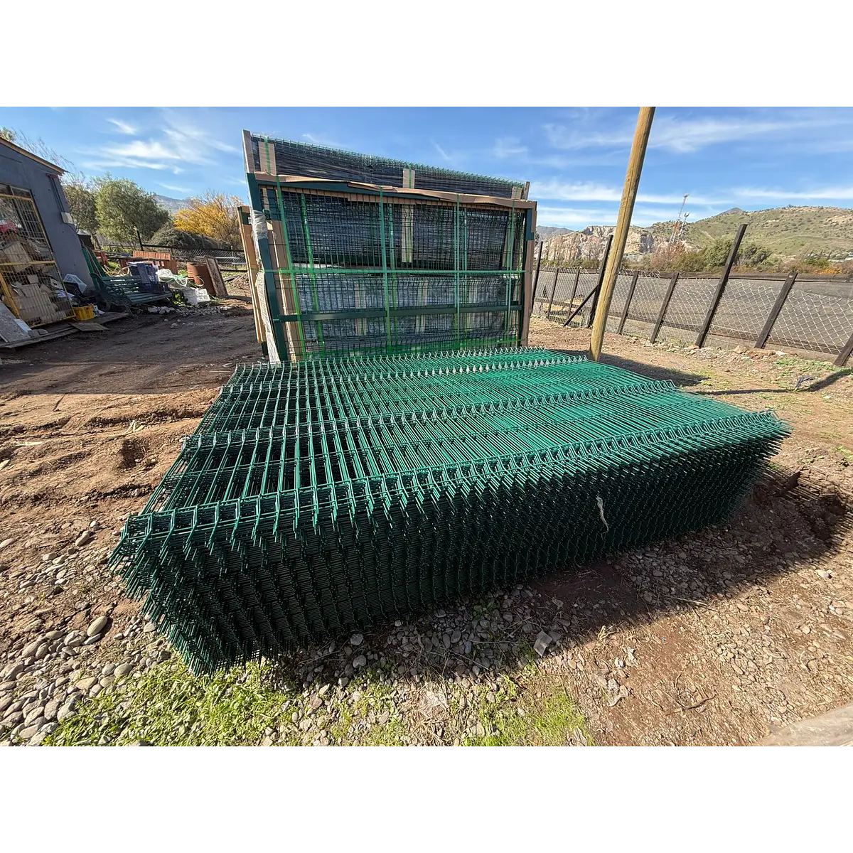 Reja 3D Verde 2.5x2.08m Galvanizada + cubierta PVC
