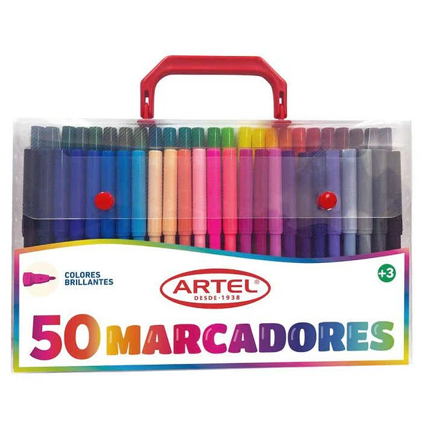 Marcadores Colores Brillantes 50 Colores Artel