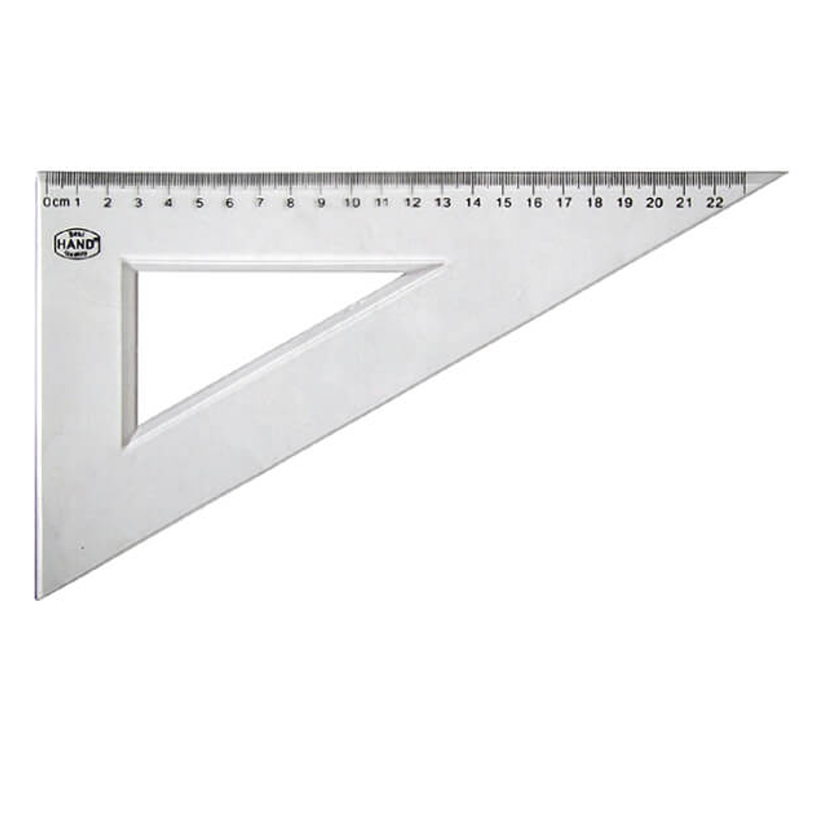 Escuadra plast 30cm 90-60-30 hand