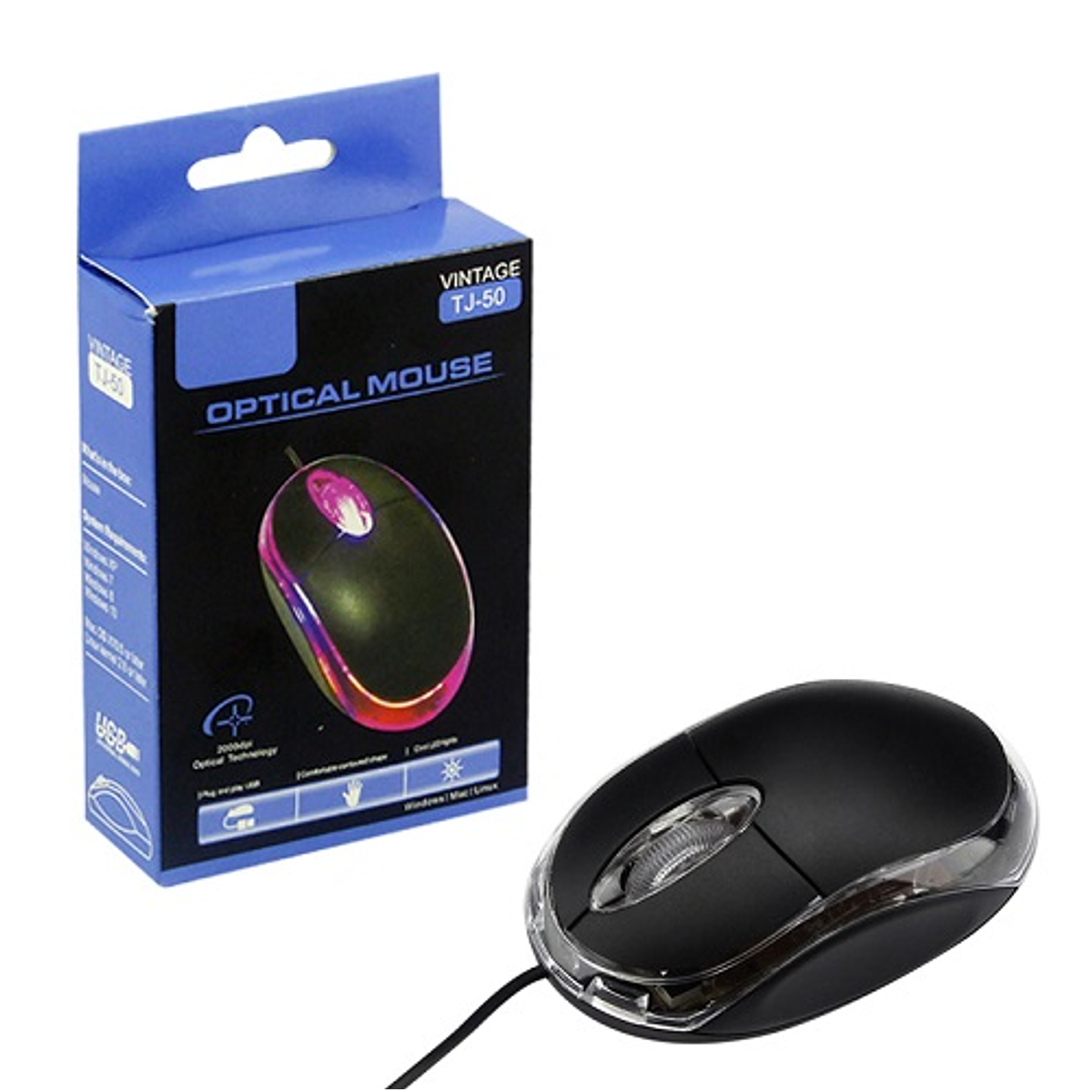 Mouse usb optico en caja tj-50 importado*m3-10