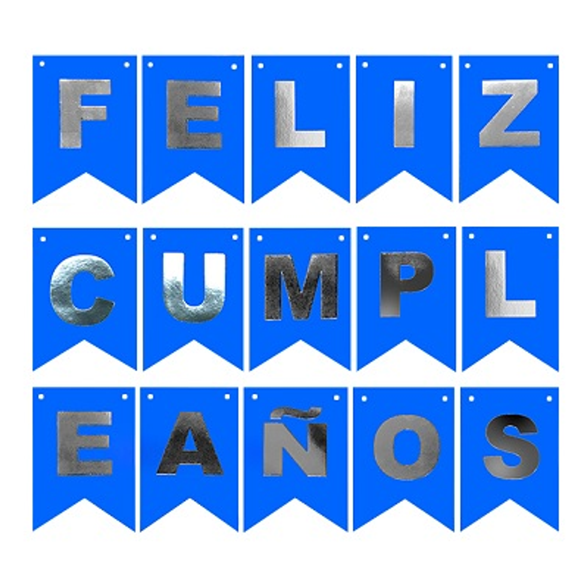 Feliz cumpleanos azul/plateado 3mt feco*3