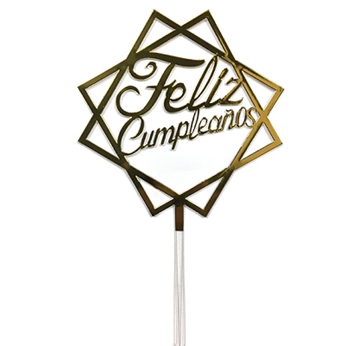 Toppers deco torta feliz cumpleanos dorado-m3-m10