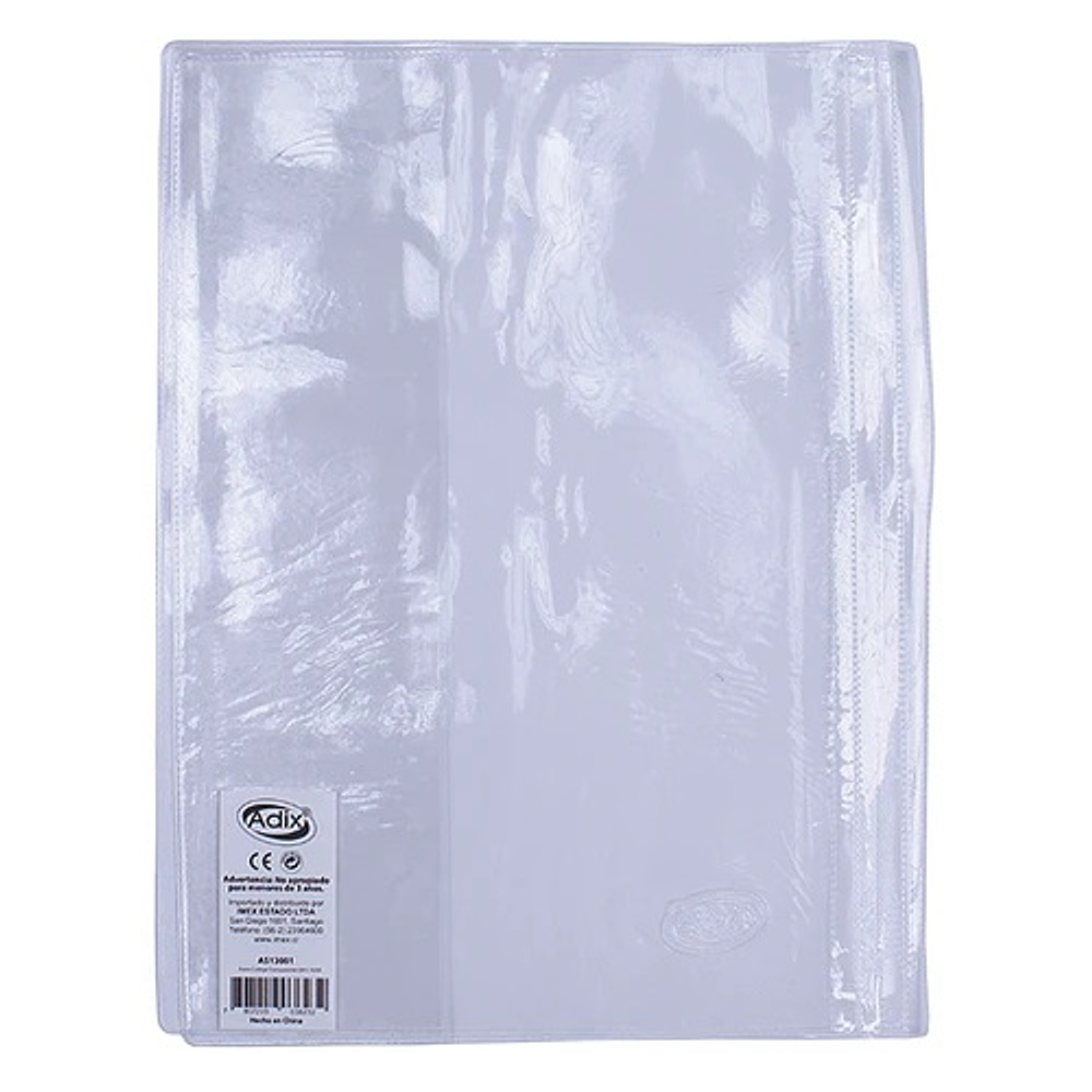 Forro cuaderno college pvc transparente adix*m10(25)