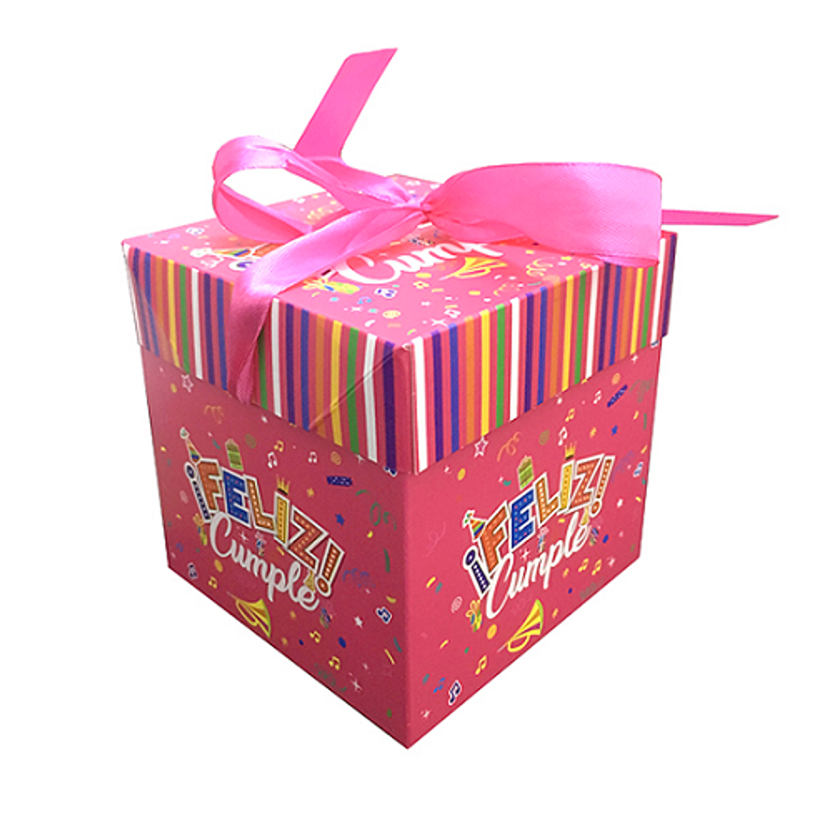 Caja de regalo armable chica 10x10x10 rosa -m3-10-12