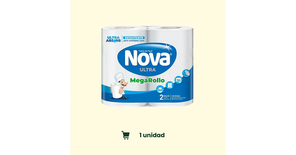 Toalla Nova Ultra Megarollo doble 26m x 2