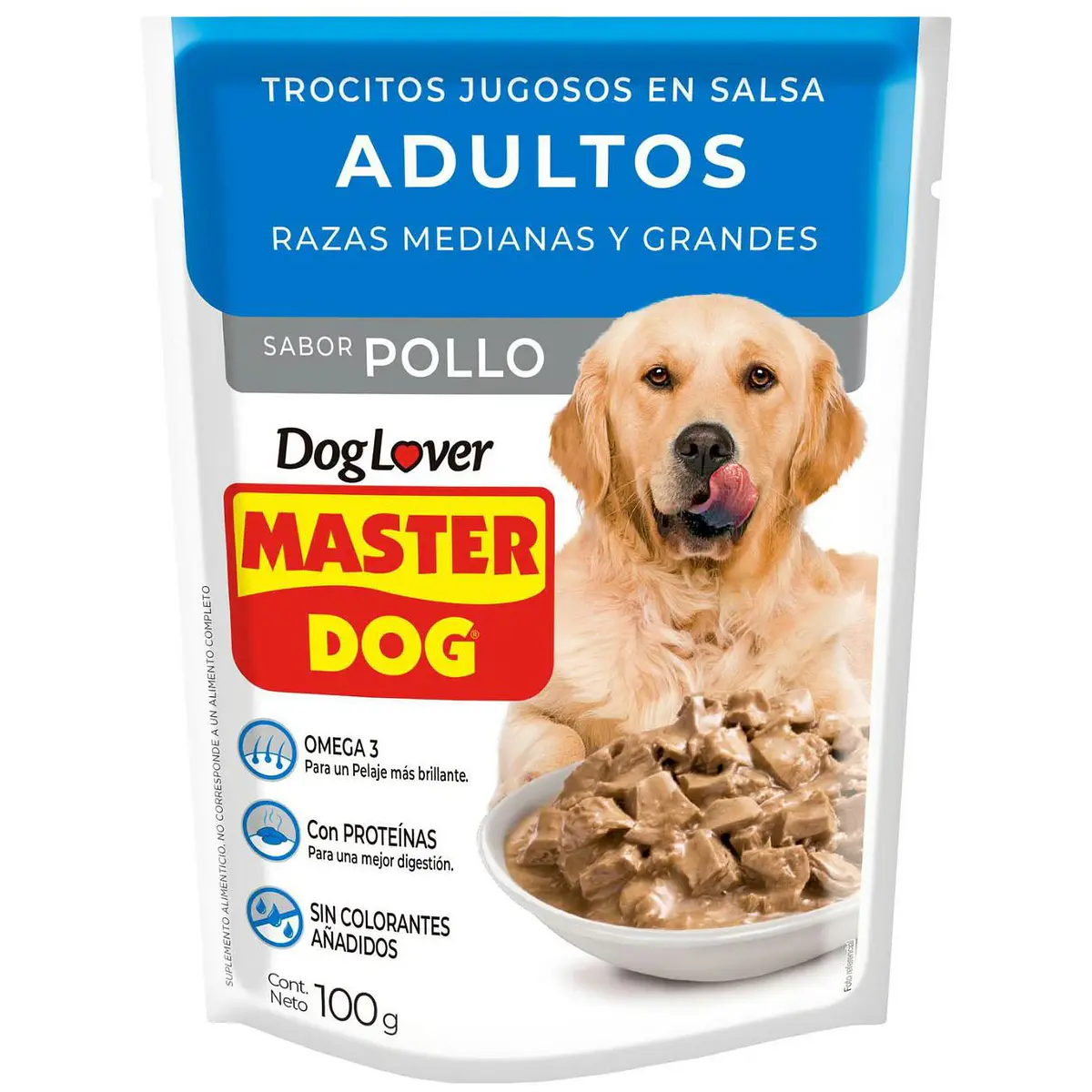 SACHET MASTER DOG TROCITOS jugosos POLLO adulto 100 GRS