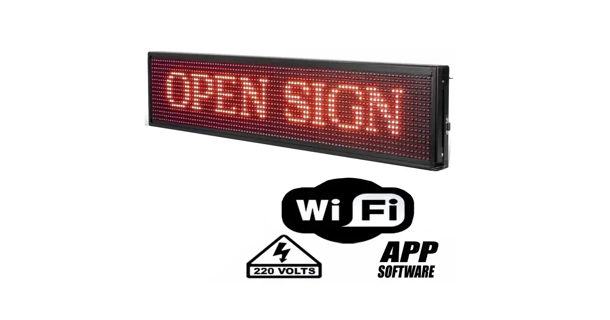 Letrero Led Luminoso Programable Unicolor 100x20 Cm Wifi