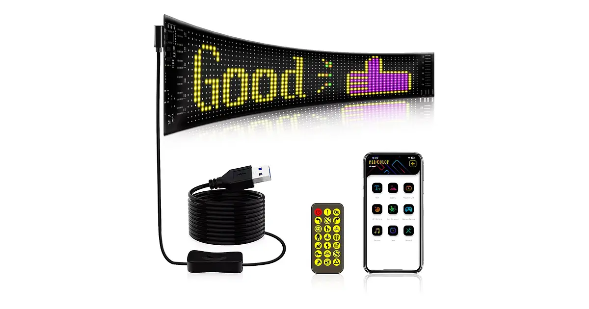Letrero LED Protex 37x9cm Programable Multicolor USB IP65