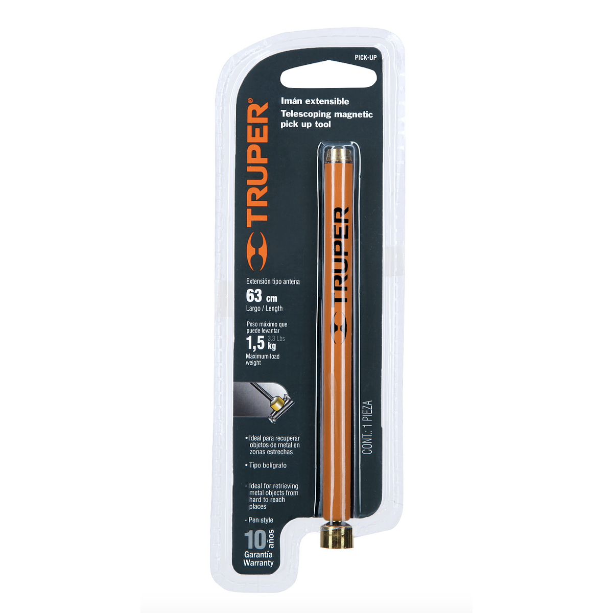 EXTENSION IMAN DE ACERO INOX 1.5kg PARA ALCANCE 63cm TRUPER | MCR ...