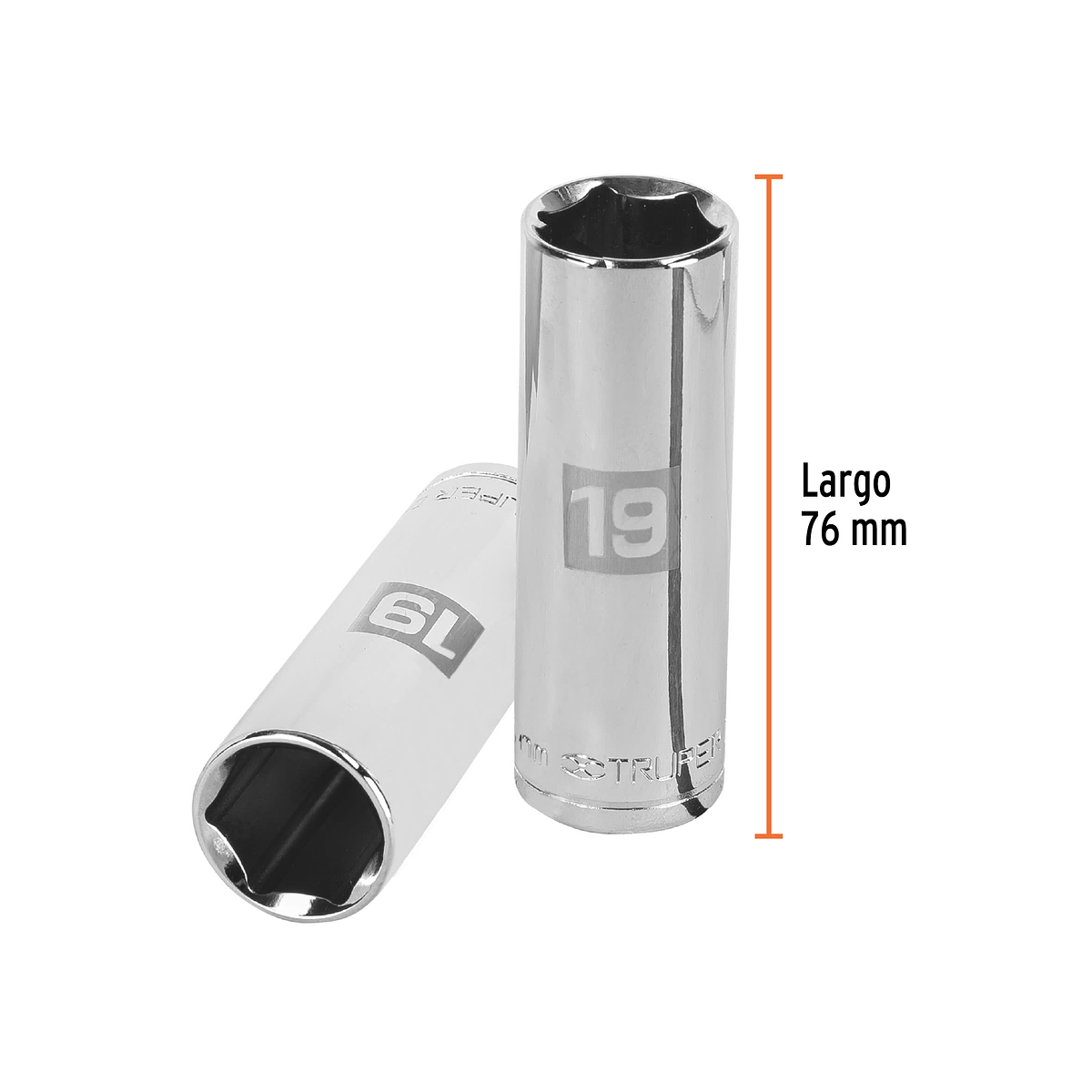 DADO TUBULAR HEXAGONAL MILIMETRICO 19mm ENCASTRE 1/2” TRUPER | MCR suministros