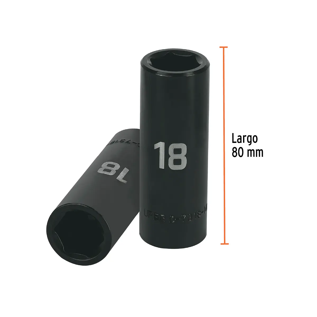 DADO DE IMPACTO HEX MILIMETRICO 18mm ENCASTRE 1/2” TRUPER | MCR ...