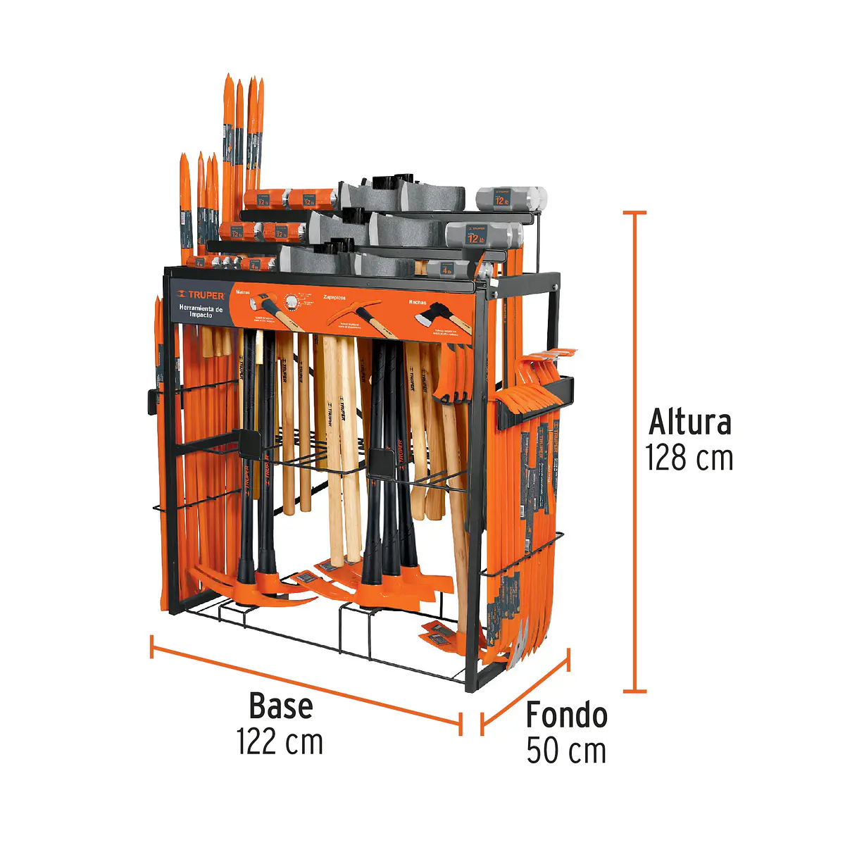 EXHIBIDOR RACK PARA HERRAMIENTAS PICOS 128x122x49cm TRUPER | MCR ...