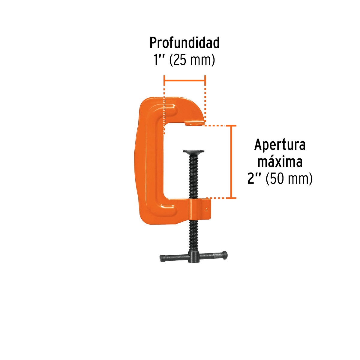 PRENSA TROQUELADA DE ACERO APERTURA 2” 50mm TRUPER | MCR suministros