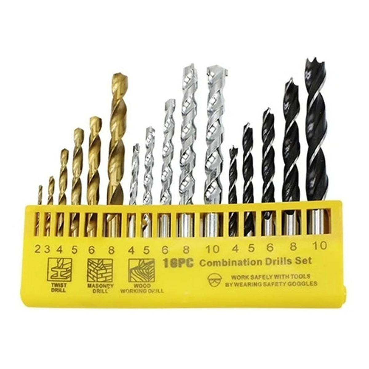 Juego / Set Brocas Para Metal Concreto Madera 16pcs Taladro