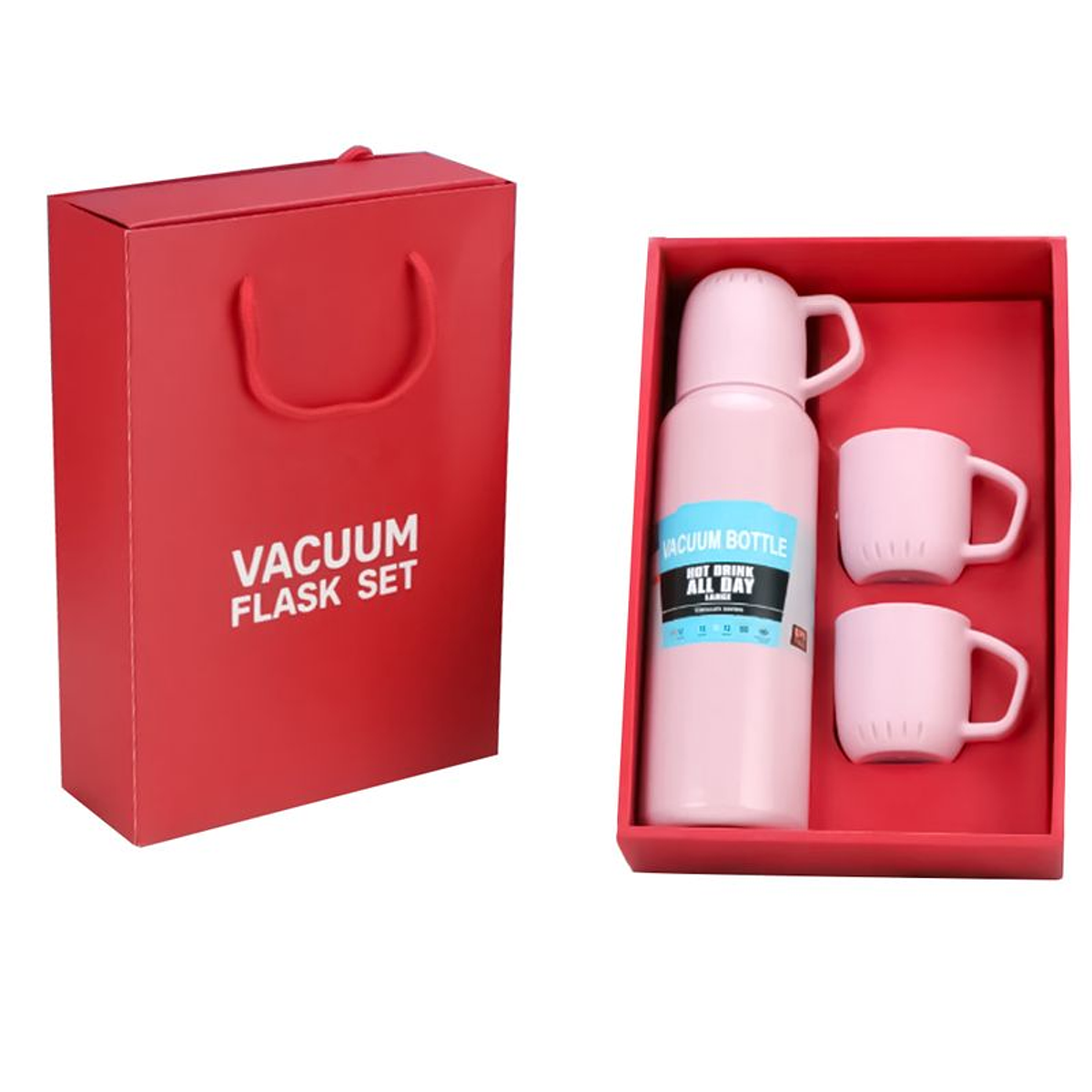 Set Termo Vacuum Flask Térmico de 500 ml Lila + 3 Tazas