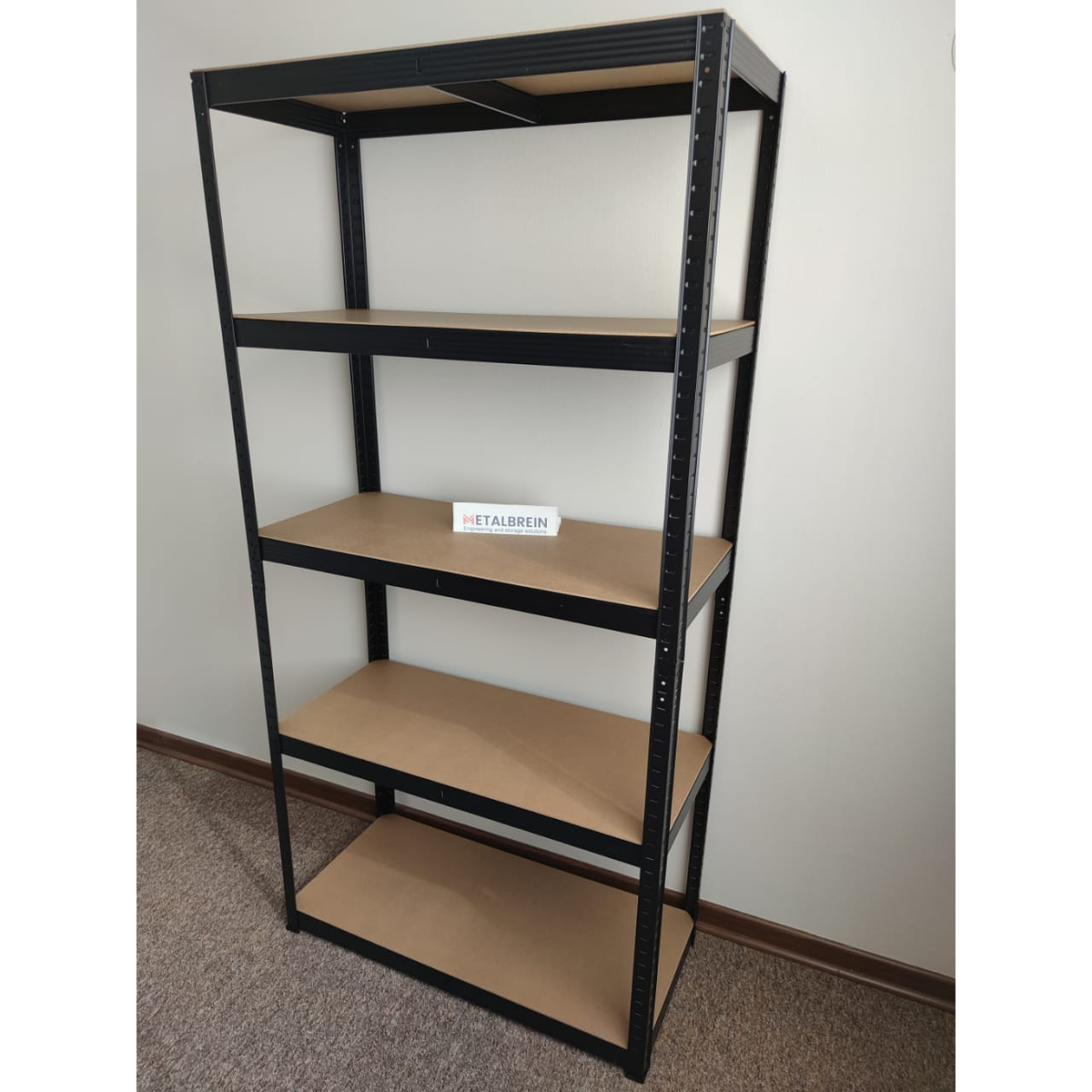 Estante Metálico Negro 180x90x40 - 5 niveles - 375kg