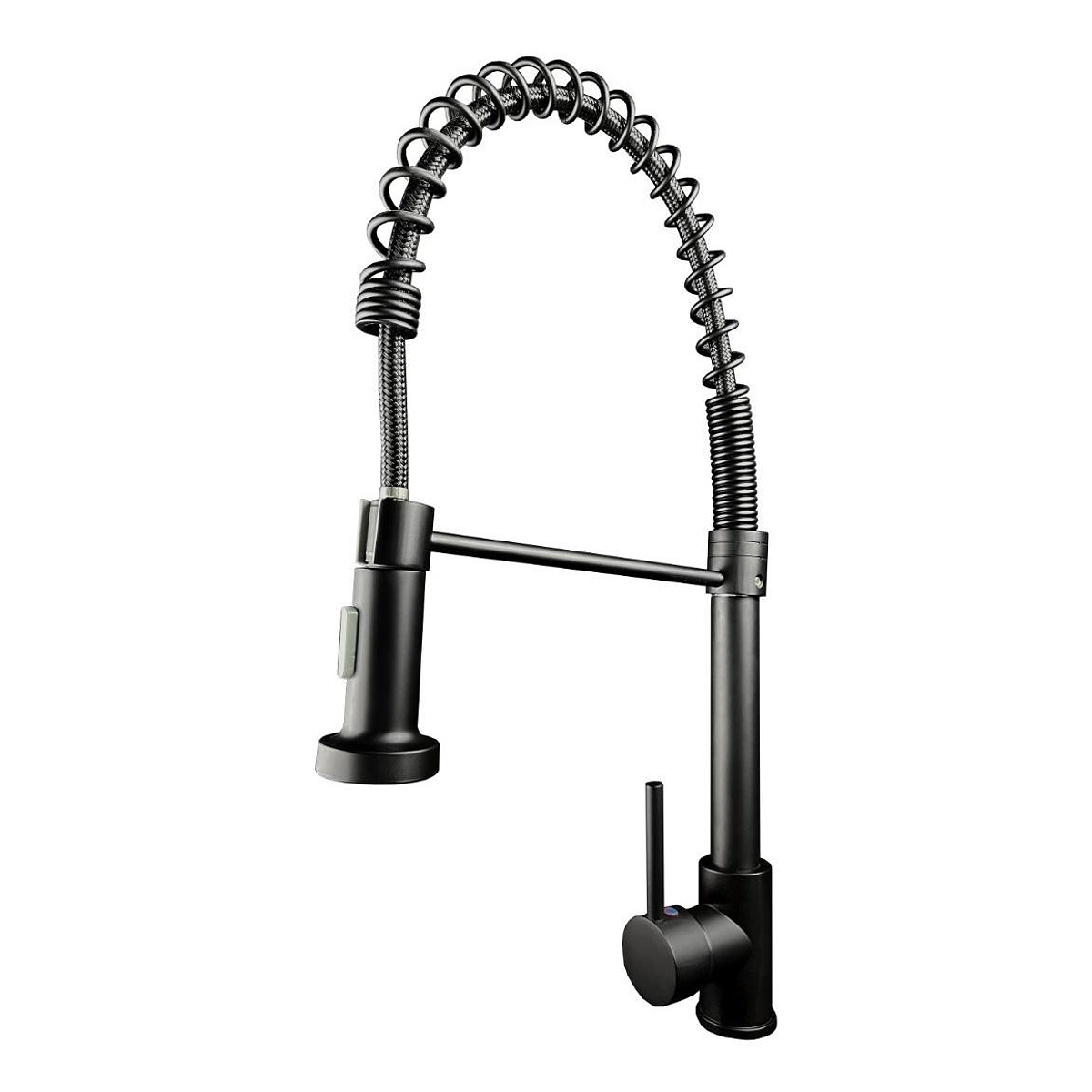 Llave Monomando Lavaplatos Profesional Resorte Negro Mate Fk