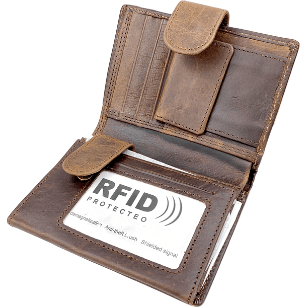 Cartera Billetera Antirrobo Rfid de Cuero
