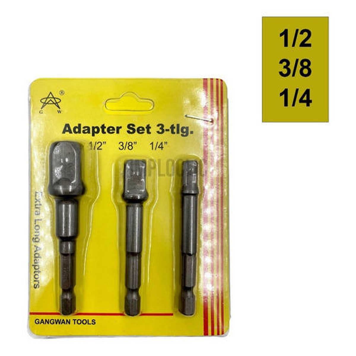 Pack 3 Puntas Adaptador Extension Taladro Hexagonal A Dado