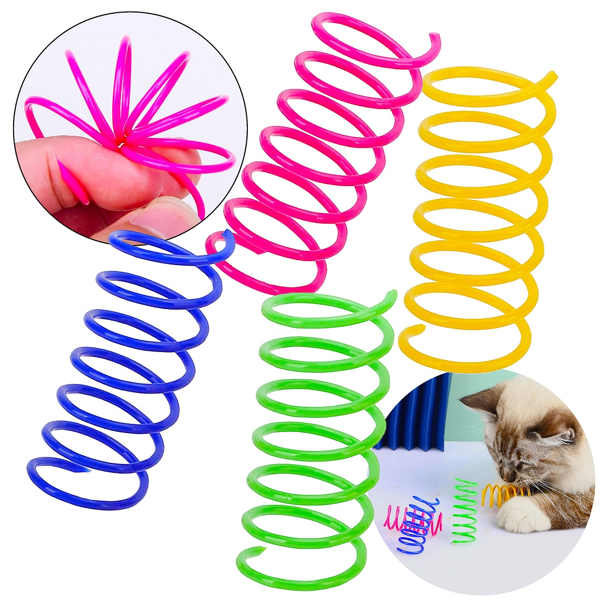 Resortes De Colores Juguete Saltarín Para Gatos 12 Unidades