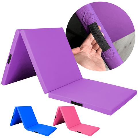 Colchoneta Plegable Triple Con Manilla Tela Oxford Deportiva