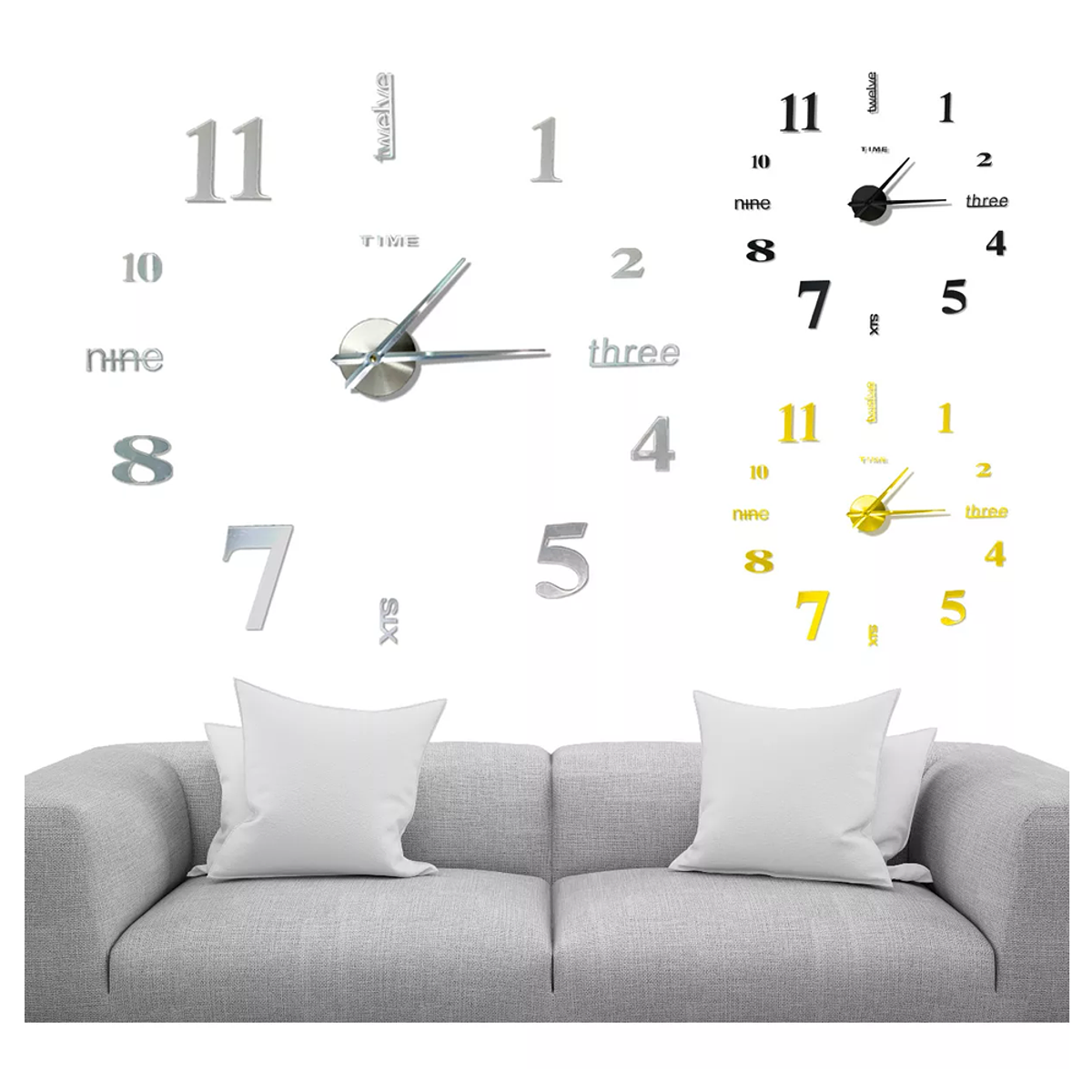 Reloj Pared 3d Decoración Casa Oficina Living Comedor