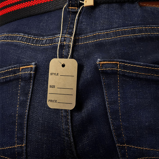 100 Etiquetas Tags De Papel Kraft Para Precios Ropa 5x3cm