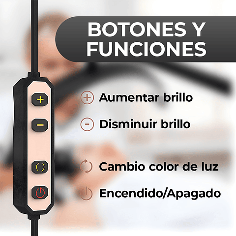 Lampara Led De Pie Media Luna Estética Para Pestañas Cejas