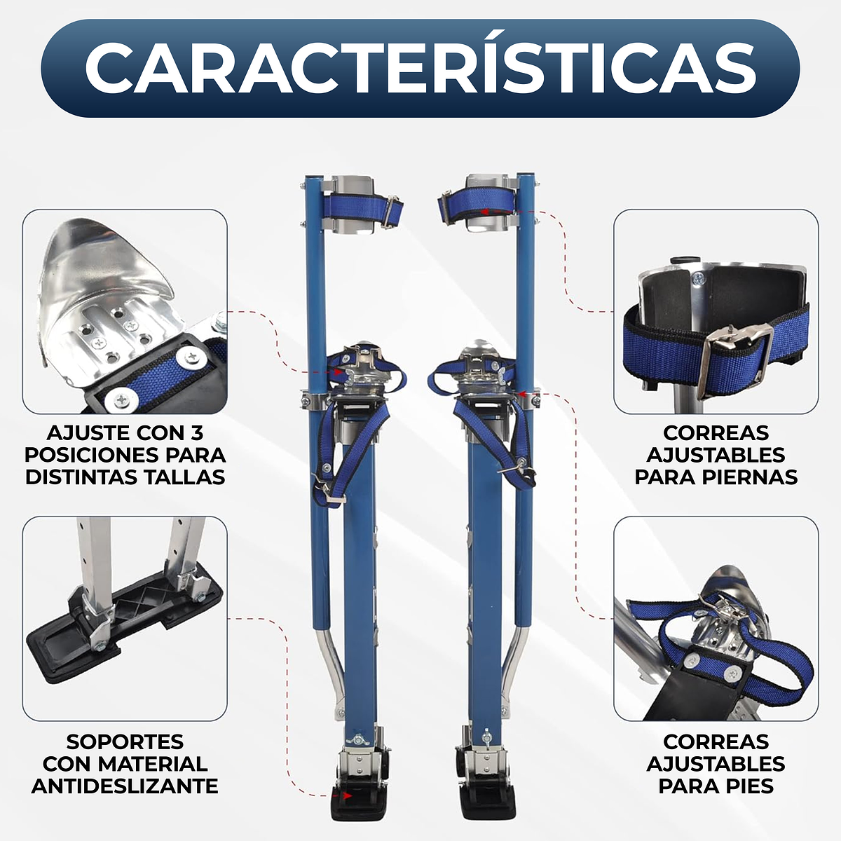 Zancos De Aluminio Con Altura Ajustable 45-75cm Construccion