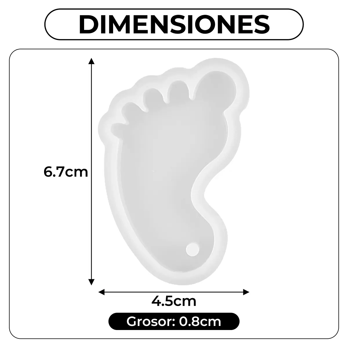 Molde Silicona Piecito Bebe Pie Baby Llaveros Resina Epóxica