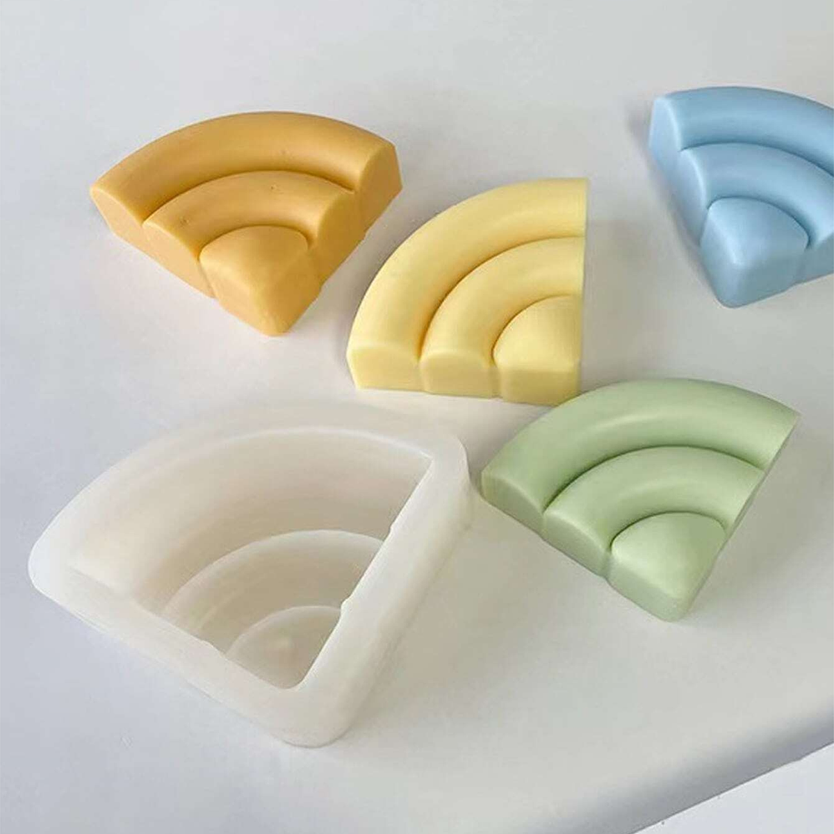 Molde Silicona Para Velas Mini Arcoiris Tres Lineas 3d Diy
