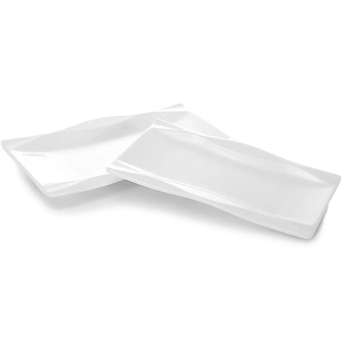 Plato Blanco Rectangular Borde Alto 28.3x17.4cm
