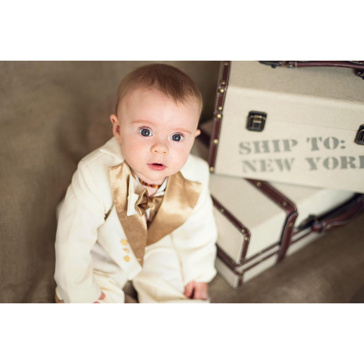 Traje Tipo Smoking Beige Oscuro